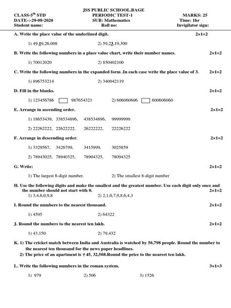 5th Maths Pt 2 Question Paper Pdf Teaching Mathematics