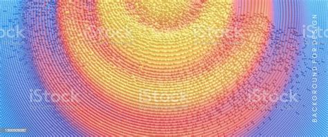 파급 효과와 물결 모양의 배경 파티클이 있는 3d 벡터 그림입니다 3차원 형태에 대한 스톡 벡터 아트 및 기타 이미지 3차원 형태 가리기 과학 Istock