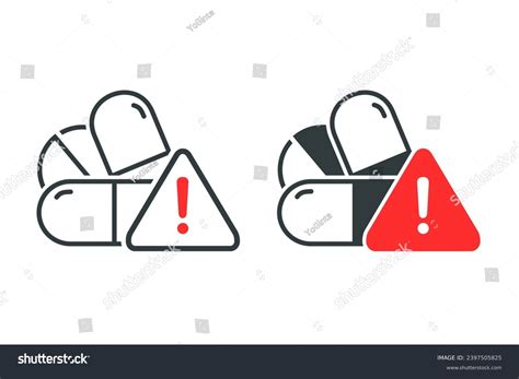 Medicine Pill Warning Icon Illustration Vector Stock Vector Royalty
