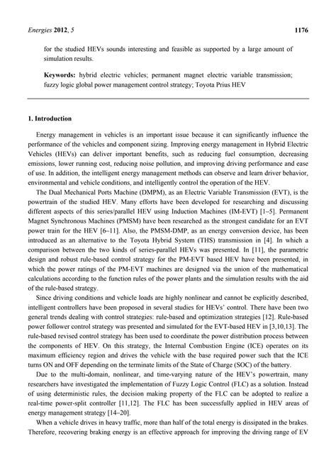 Solution A Fuzzy Logic Global Power Management Strategy For Hybrid