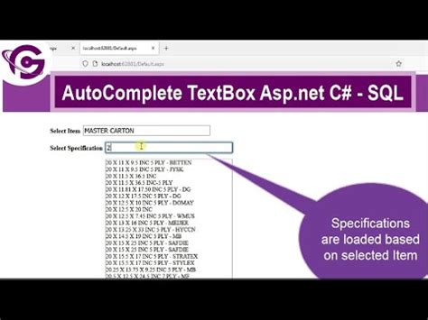 Autocomplete TextBox In Asp Net C With SQL Autocomplete Textbox
