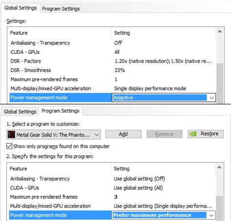 Nvidia Prefer Maximum Performance On Specific Profiles Rather Than Globally R