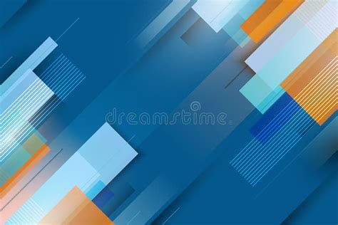Abstract Blue And Orange Gradient Geometric Background Vector Stock