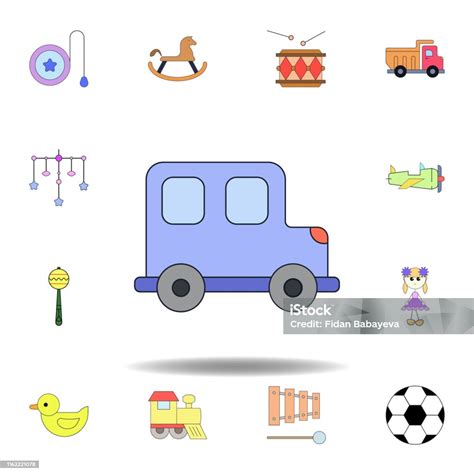 만화 장난감 자동차 색 아이콘입니다 어린이 장난감 그림 아이콘의 집합입니다 기호는 웹 로고 모바일 앱 Ui Ux에 사용할 수 있습니다 0명에 대한 스톡 벡터 아트 및 기타