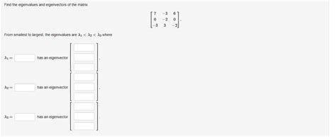 Solved Find The Eigenvalues And Eigenvectors Of The Matrix Chegg Com