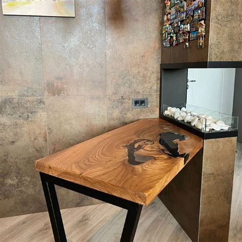 Барная стойка из слэба карагача №1843 купить в Москве