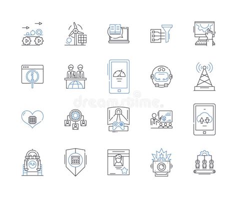Project Management Line Icons Collection Timeline Planning Resources