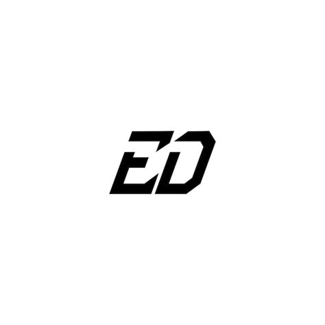 Ed 모노그램 로고 디자인 문자 텍스트 이름 기호 흑백 로고타입 알파벳 문자 단순 로고 프리미엄 벡터