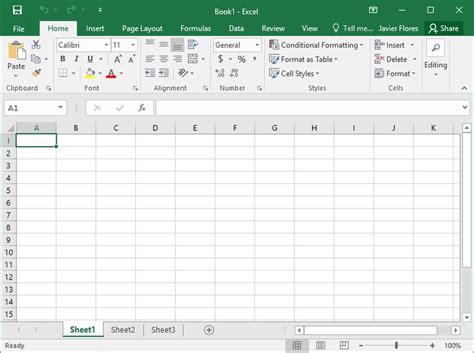excel 2016 getting started with excel page 1
