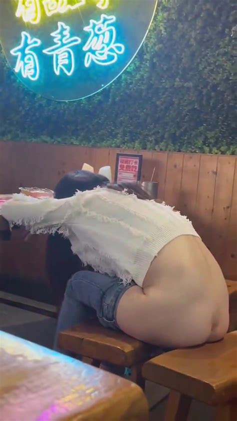 Asian Customer Caught Pissing Between Restaurants Bench