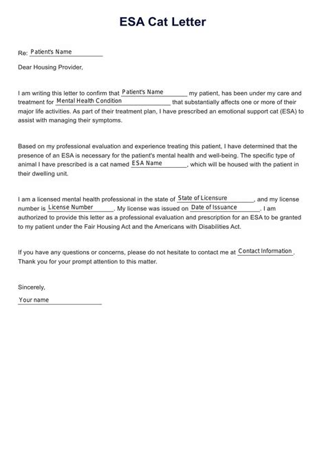 Emotional Support Animal Letter Template And Sample Free Pdf Download