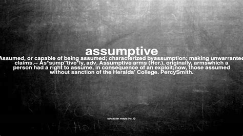 What Does Assumptive Mean Youtube