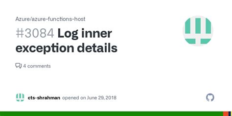 Log Inner Exception Details · Issue 3084 · Azureazure Functions Host