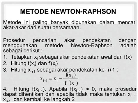 Solution Persamaan Non Linier Metode Newton Raphson Studypool