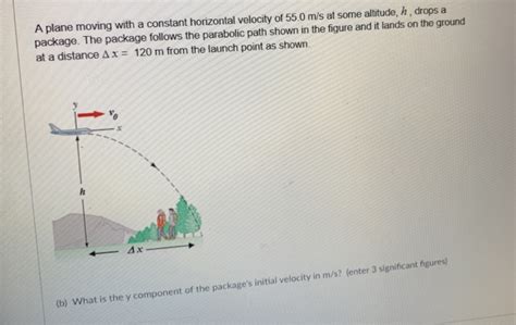 Solved A Plane Moving With A Constant Horizontal Velocity Of Chegg