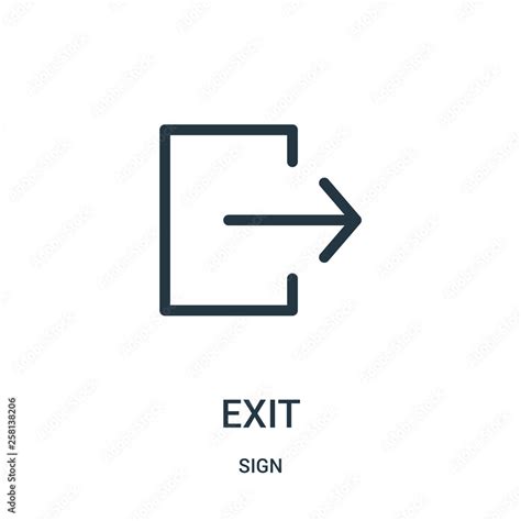 Exit Icon Vector From Sign Collection Thin Line Exit Outline Icon Vector Illustration Stock