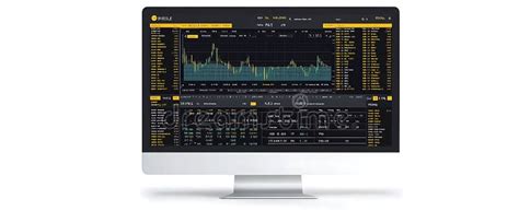 A Computer Monitor Displays A Graph With A Lot Of Numbers Stock