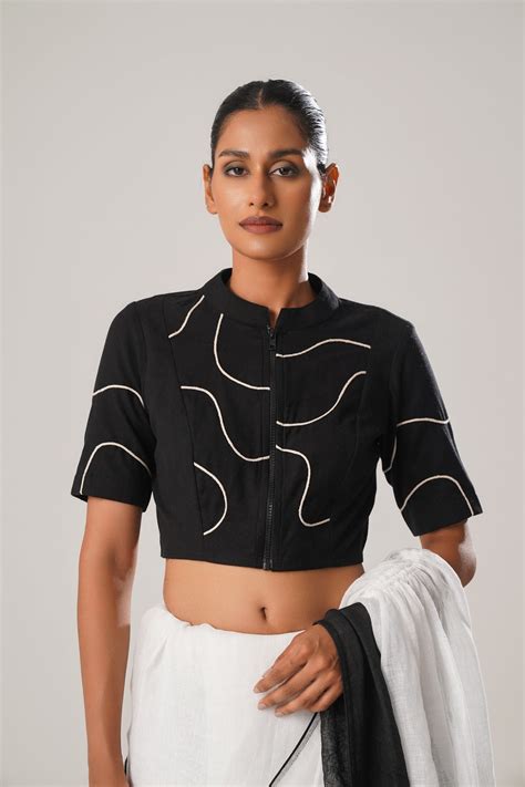 Buy Mj Black Cotton Blouse Online Ciceroni