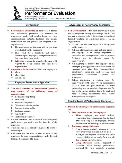 Performance Evaluation Pdf Performance Appraisal Employment