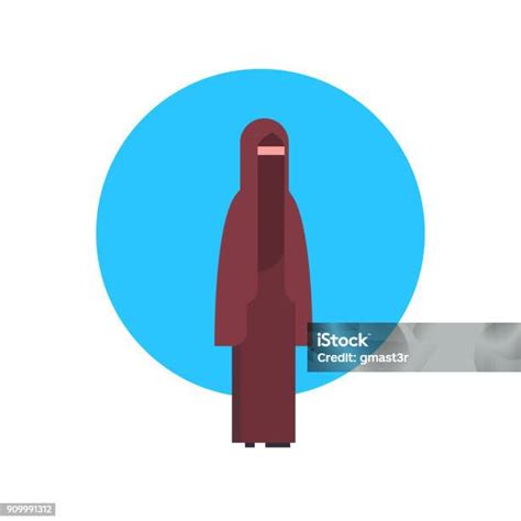 전통적인 입고 아랍어 여자 아이콘 전체 길이 아랍 사업가 이슬람 여성 아바타 옷 기업 재무와 산업에 대한 스톡 벡터 아트 및