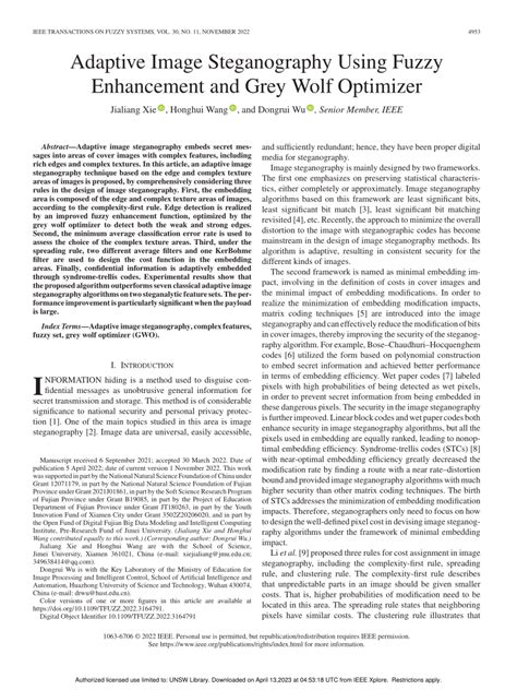 Pdf Adaptive Image Steganography Using Fuzzy Enhancement And Grey Wolf Optimizer
