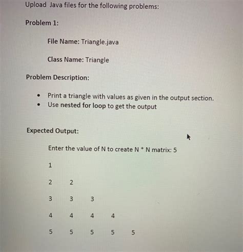 Solved Upload Java Files For The Following Problems Problem