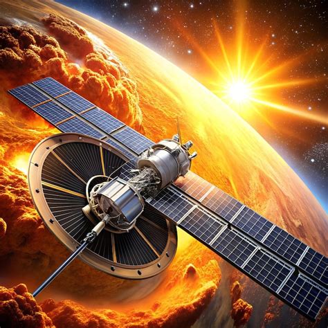 Futuristic Spacecraft Harvesting Energy From The Sun Using Large Solar Sails In The Depths Of