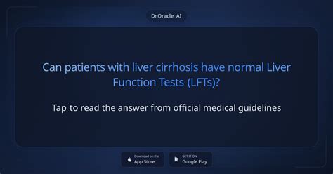 Can Patients With Liver Cirrhosis Have Normal Liver Function Tests Lfts