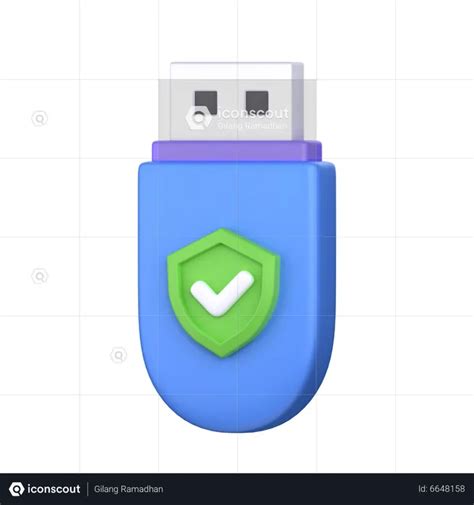 Usb Drive Protection 3d Icon Free Download Crime And Security 3d Icons Iconscout