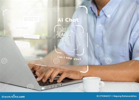 An Aipowered Chatbot Responding To A Persons Queries In An Engaging And