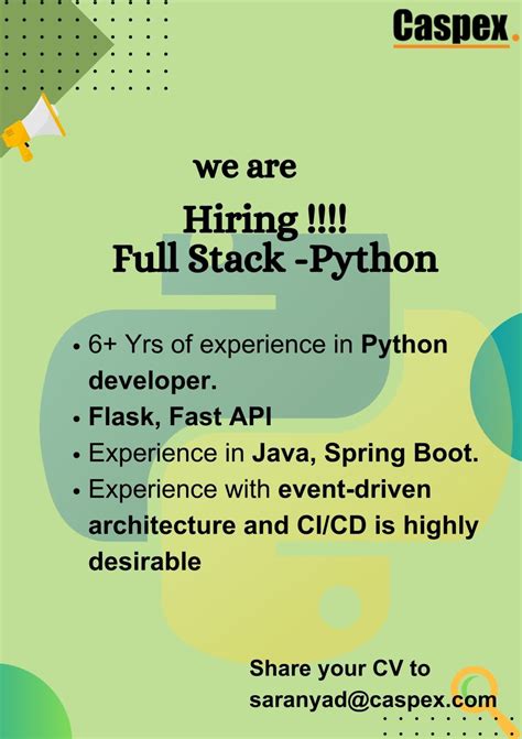 fullstack python pythondeveloper java jobopenings springboot flask… saranya dhanabalan