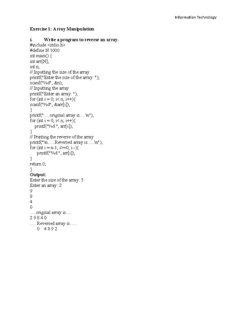 Ds Lab Manual R23 Final Exam On Array And Linked List Implementations