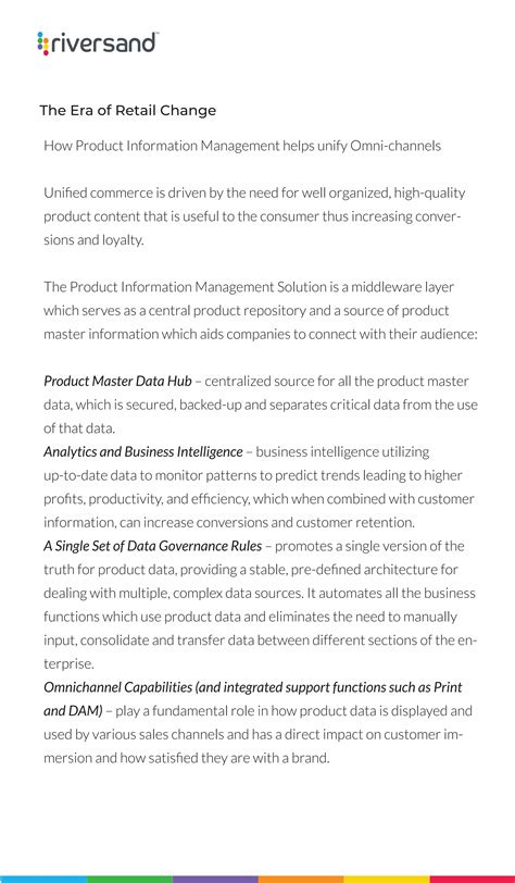 Riversand Pim Solution For Ecommerce Pdf