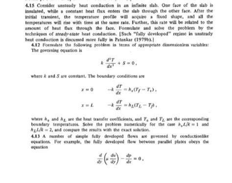 Solved 4 15 Consider Unsteady Heat Conduction In An Infinite