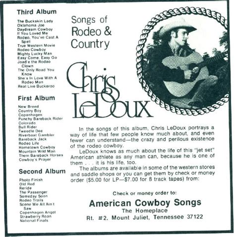 Chris Ledoux Country Chris Ledouxs Songs Of Rodeo And Country
