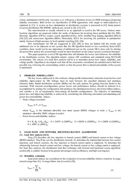Reliability Improvement And Loss Reduction In Radial Distribution