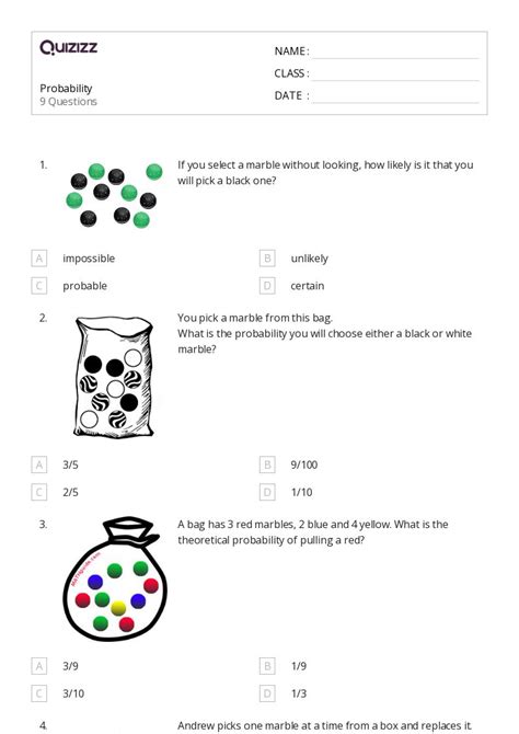 50 Probability Worksheets For 5th Grade On Quizizz Free And Printable