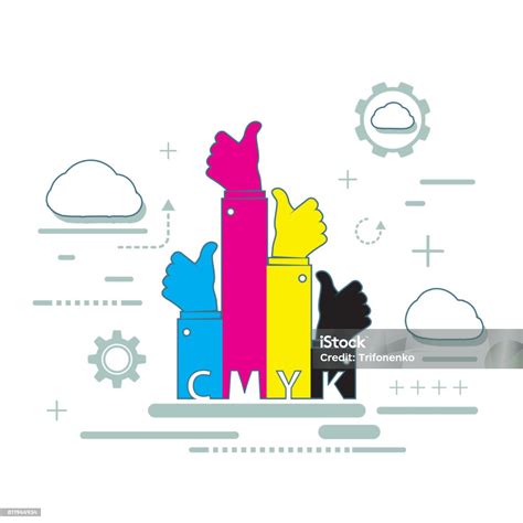 잉크젯 프린터에 대 한 Cmyk 페인트입니다 잉크젯 프린터에 대한 스톡 벡터 아트 및 기타 이미지 잉크젯 프린터 프린터
