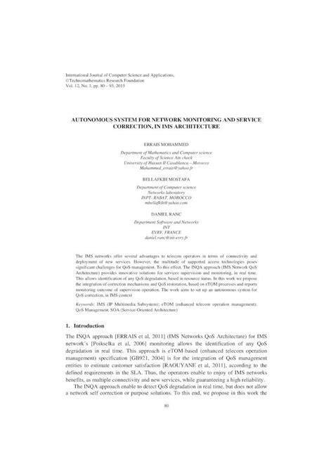 pdf autonomous system for network monitoring and … · autonomous