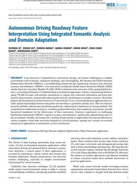 Pdf Autonomous Driving Roadway Feature Interpretation Using Integrated Semantic Analysis And