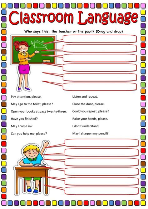 Classroom Language Worksheet Live Worksheets Worksheets Library