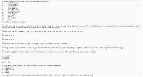 Solved Can You Please Derive The Code For Options 7 12 And 0