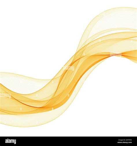 Orange Abstract Wave Curves Isolated On White Background Design Element Layout For