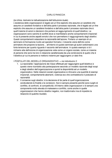 carli e paniccia concetti principali per esame del prof vecchio