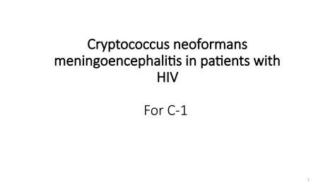 Cryptococcus Neoformans 1 Pptx