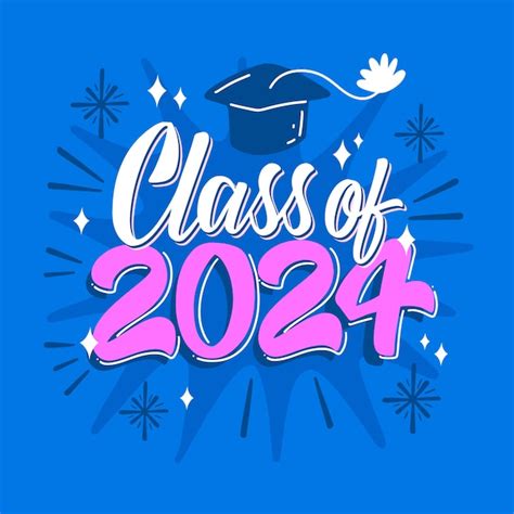 Premium Vector Hand Drawn Class Of 2024 Lettering