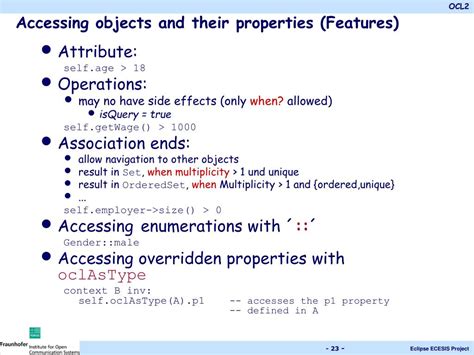 Ppt A Presentation Of Ocl 2 Object Constraint Language Fraunhofer Fokus Powerpoint