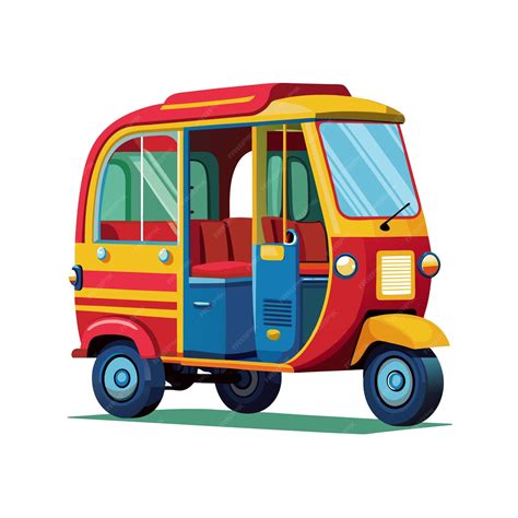 Premium Vector Realistic Rikshaw Vector Illustration Concept