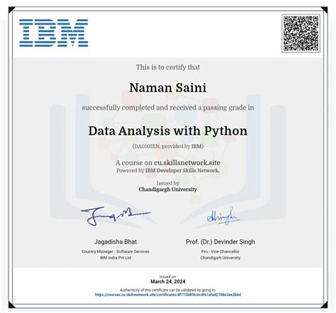 Finished Data Analytics With Python Course By Ibm Naman Saini Posted
