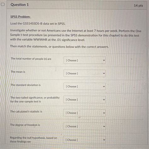 Question Pts SPSS Problem Load The GSS SSDS B Chegg